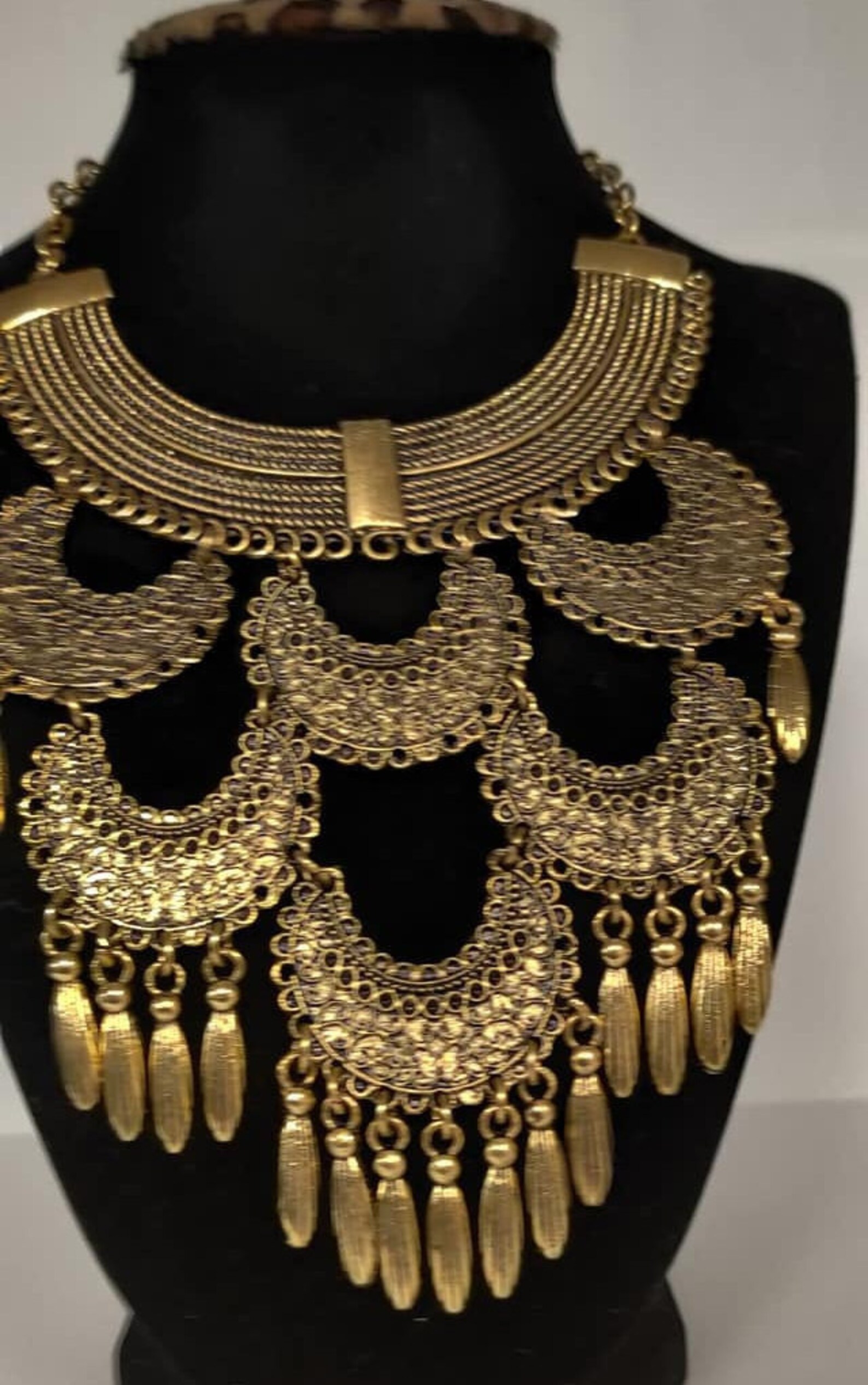 Egyptian Tribal style Brass Gold Plated Necklace set's | Etsy