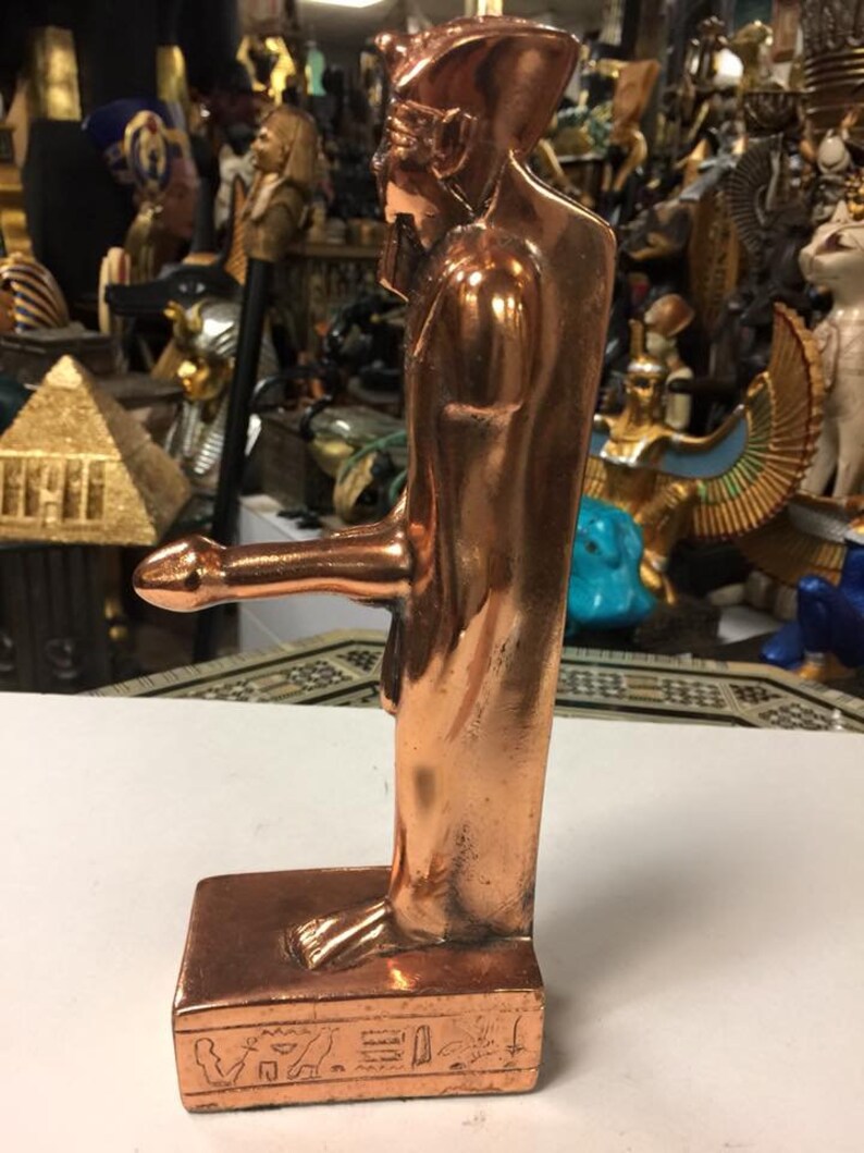 Unique Large Egyptian God Min Statue 9'' H W/COPPER | Etsy