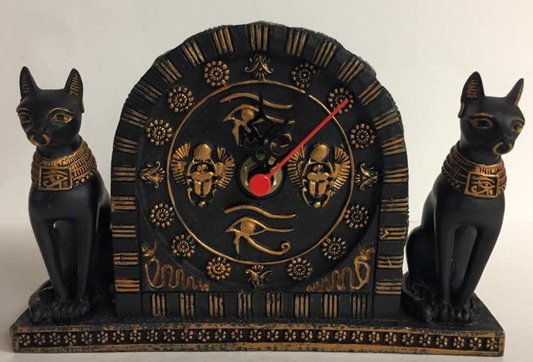 Unique Egyptian Goddess Bastet Clock Hand Painted - Etsy