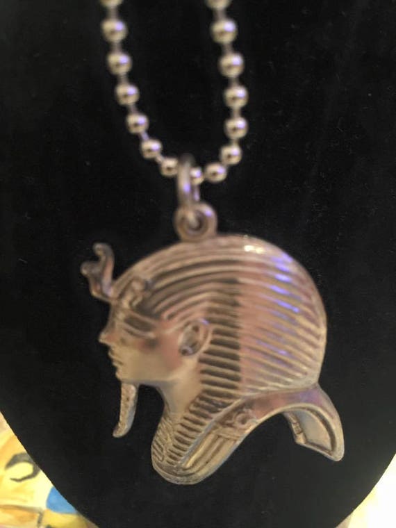 Unique SolId Silver King Tut Pendant/Chain Stamped Ma… - Gem