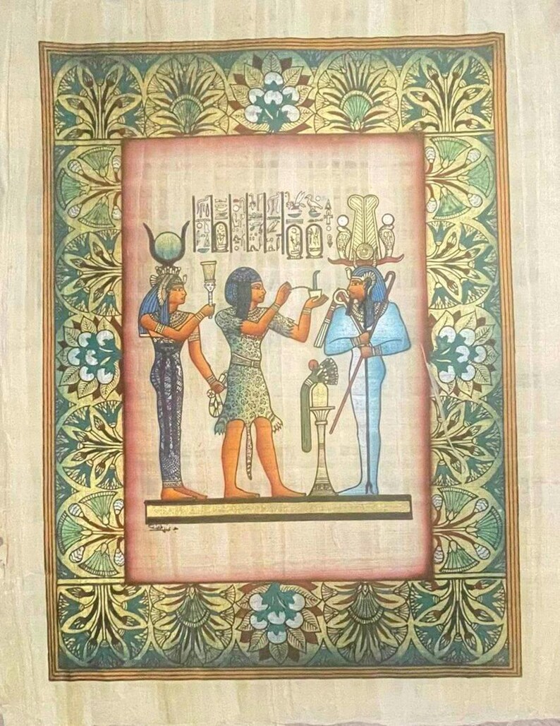 Vintage Egyptian Papyrus Made Signed by the Original Egyptian Artist ...