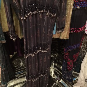 Vintage Black Dress Made of Assuit Fabric & Antique Old Balls Decorate ...