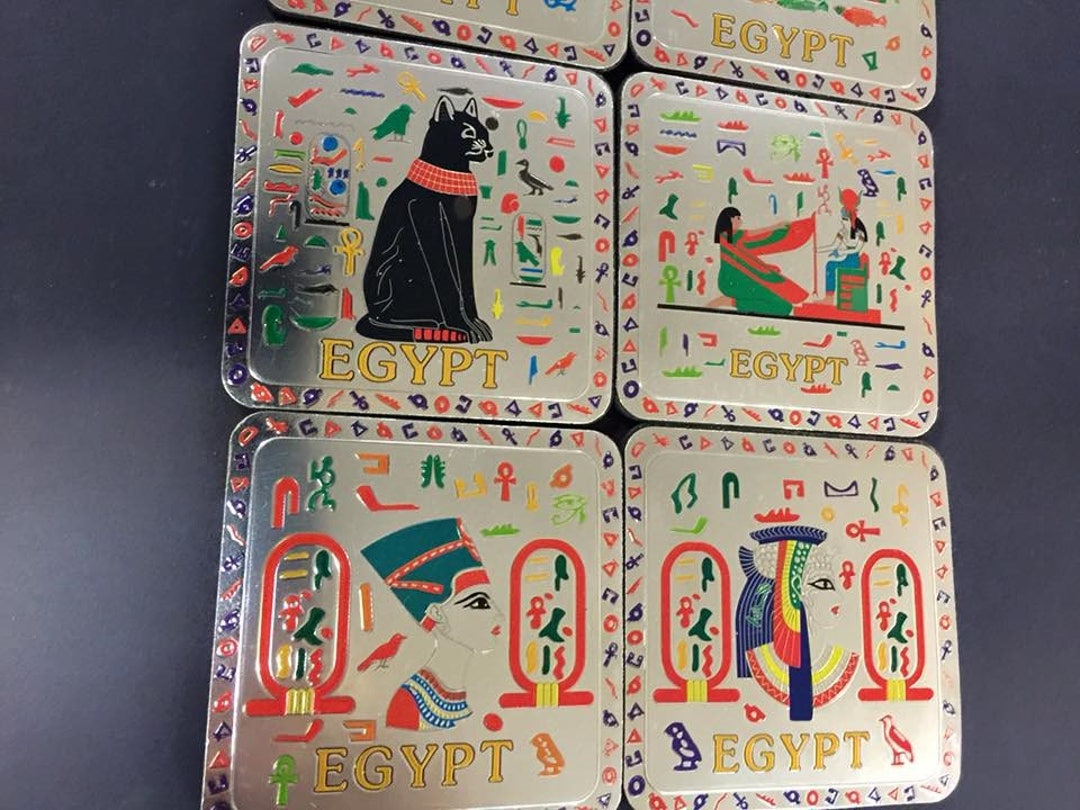 Unique 6 Egyptian Coasters Made in Egypt - Etsy
