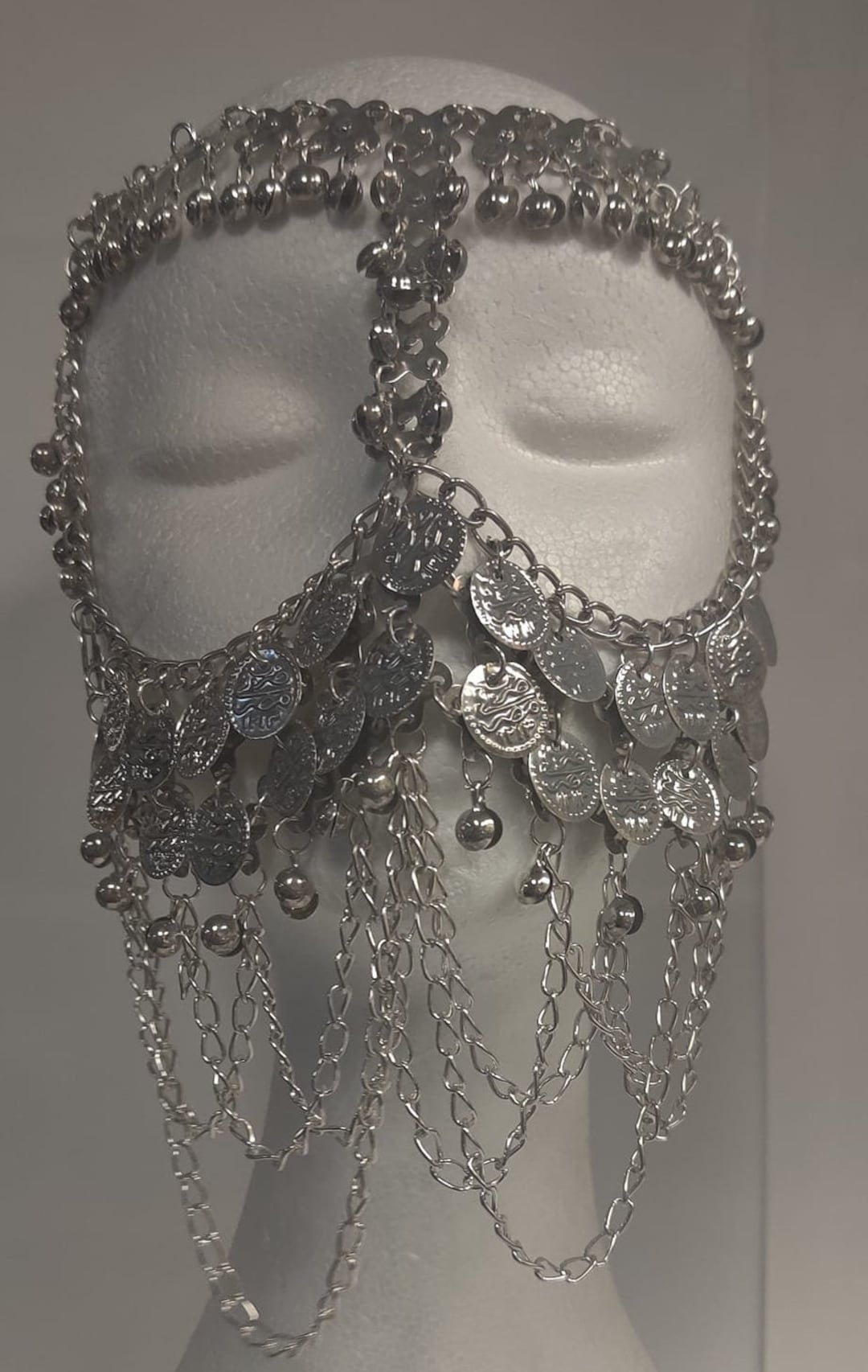 Egyptian Brass Silver Coin Face Veil Piece Made in Egypt - Etsy