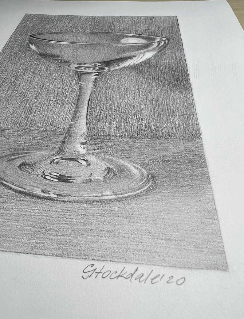 Graphite Pencil Drawing Original Still Life Kitchen Glass - Etsy