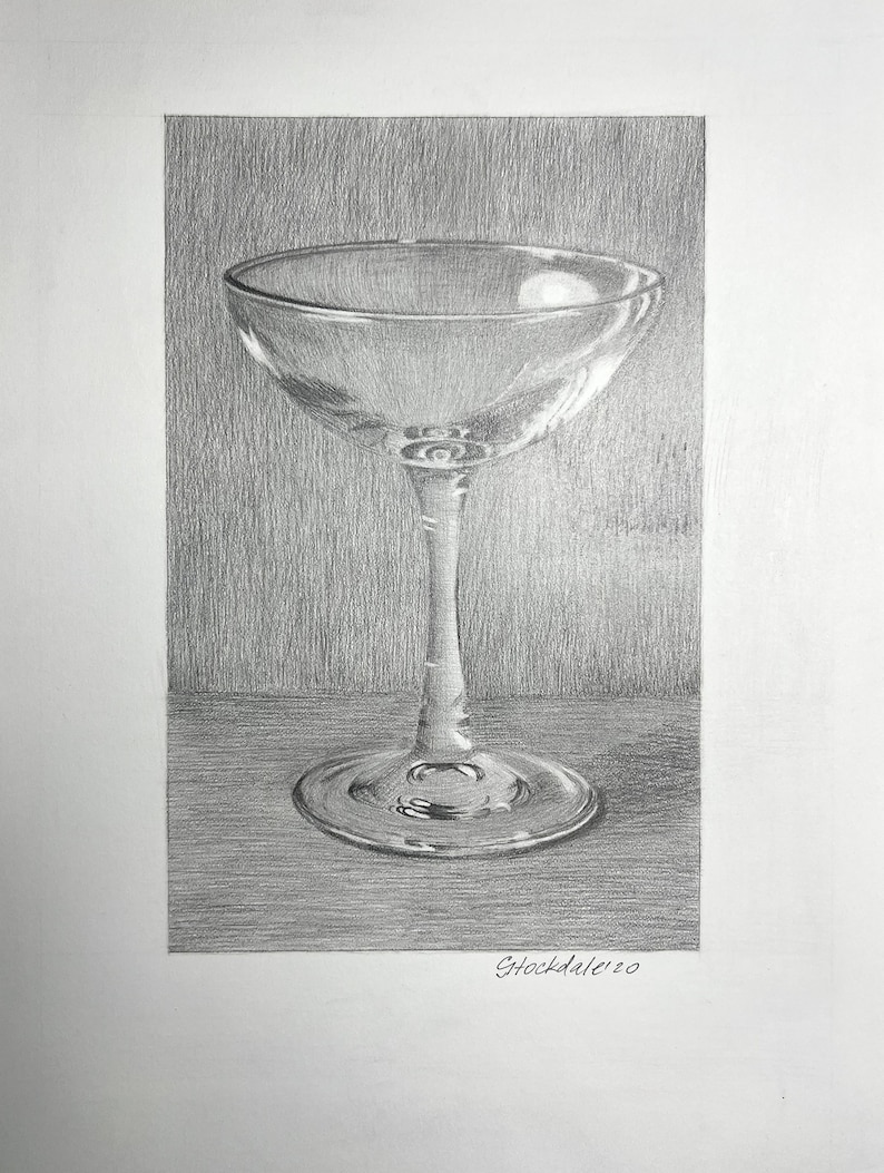 Graphite Pencil Drawing Original Still Life Kitchen Glass - Etsy