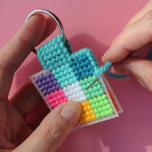 Colour Theory Keychain - Plastic Canvas Needlepoint Kit - Beginner Kit ...