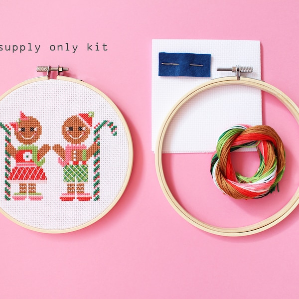 Gingerbread Cross Stitch Kit - Etsy