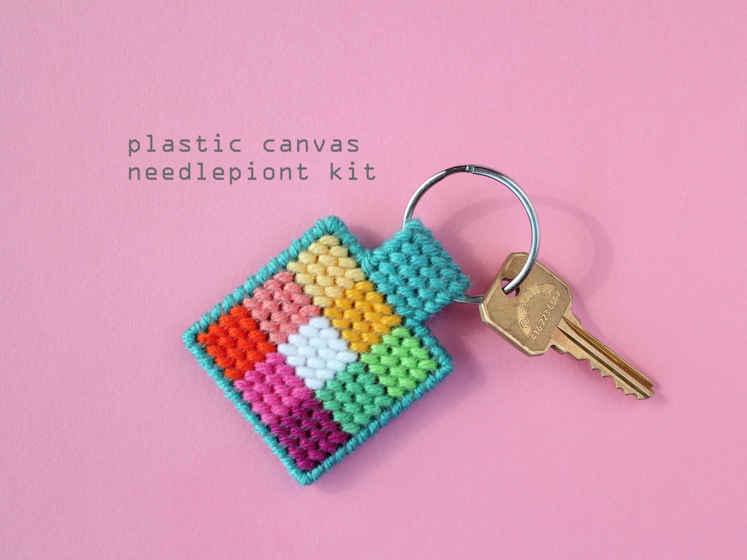 Colour Theory Keychain - Plastic Canvas Needlepoint Kit - Beginner Kit ...