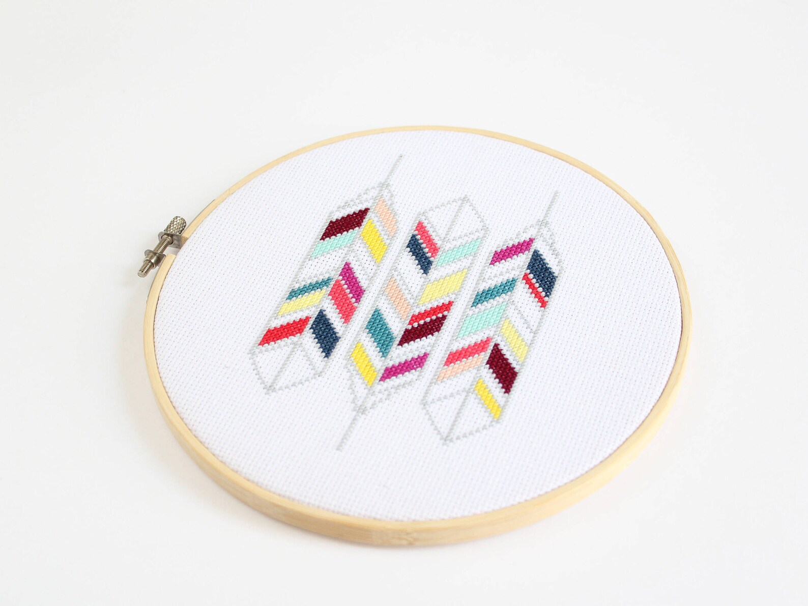 Geometric Feathers 2 - Modern DIY Cross Stitch Kit - Beginners Cross ...