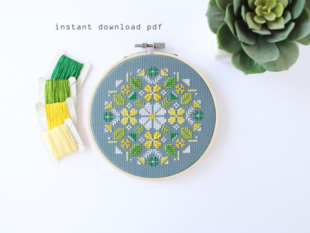 Alpine Flowers-modern Cross Stitch Pattern - Instant Download Pattern ...