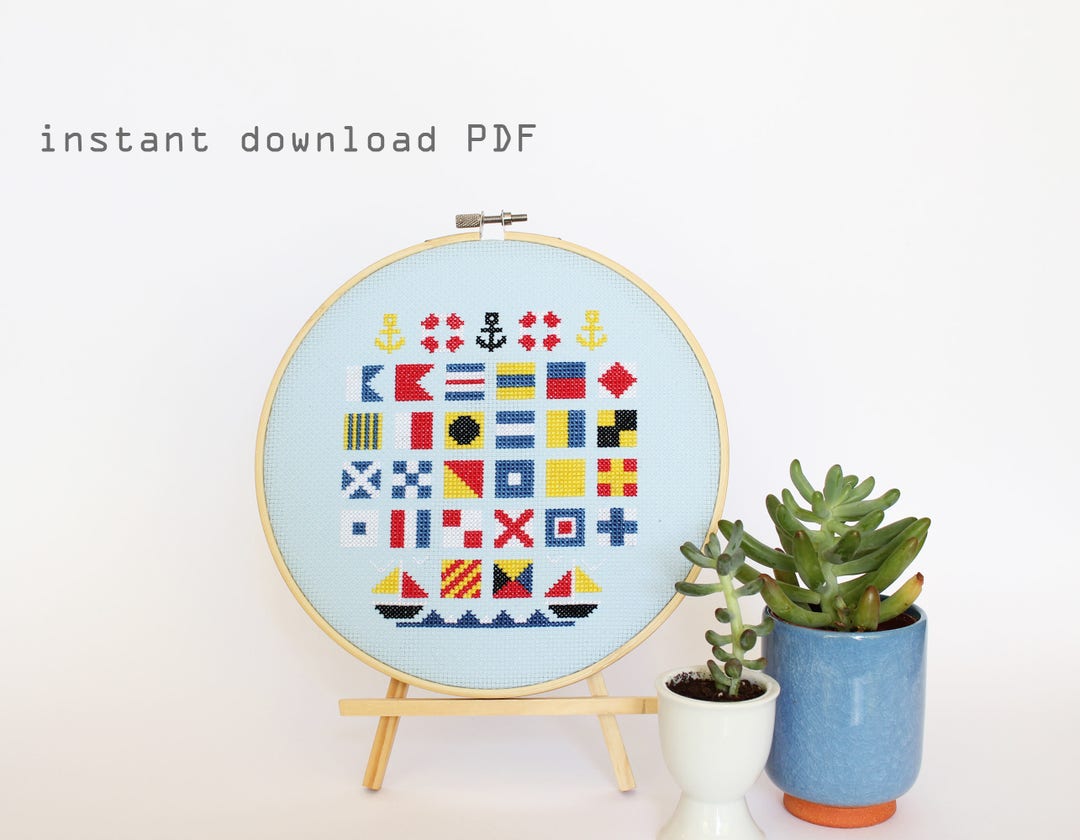 Sailors Alphabet - Easy DIY Cross Stitch Pattern - Beginners Cross ...