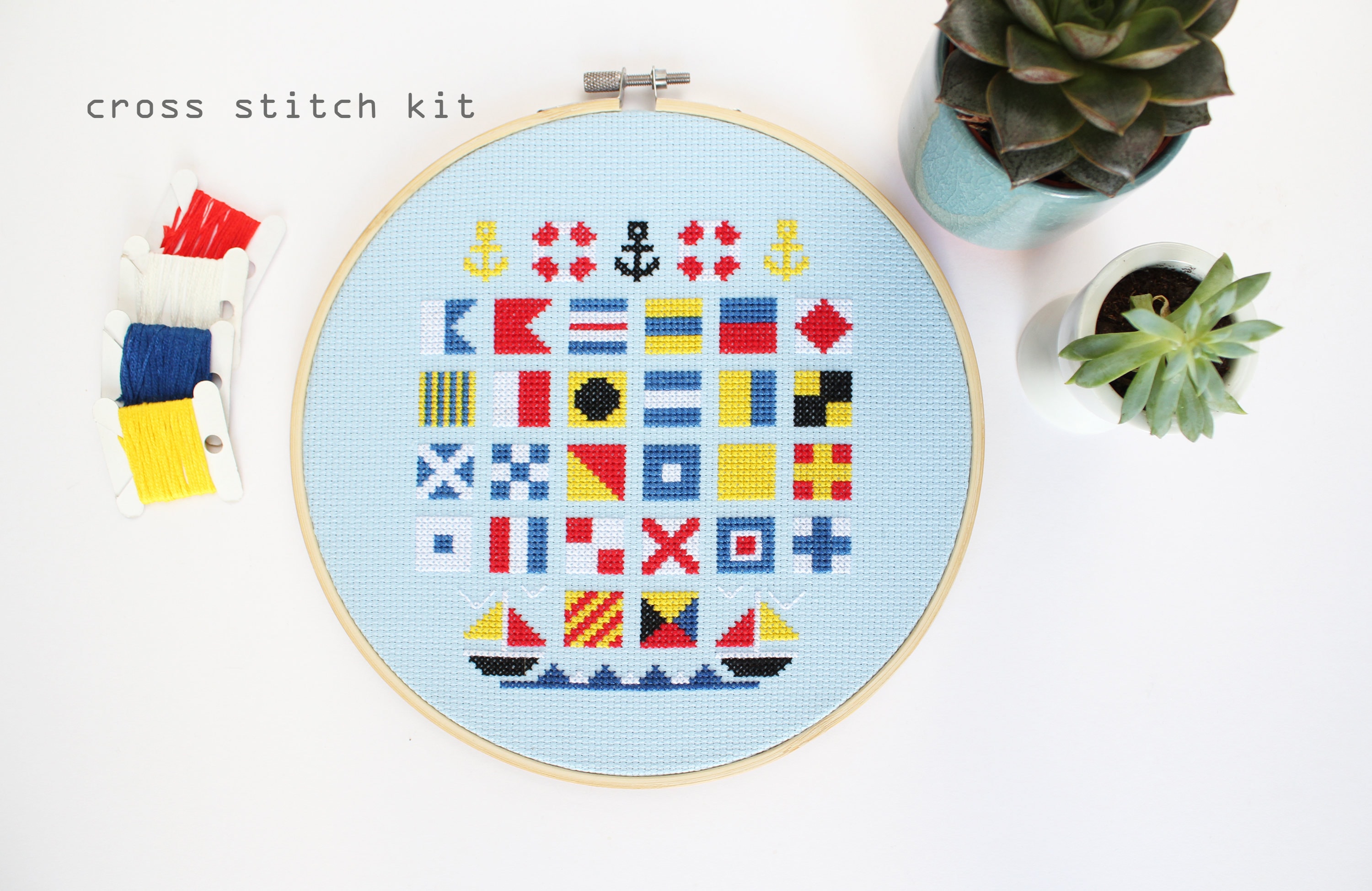 Sailors Alphabet - Modern DIY Cross Stitch Kit - Beginners Cross Stitch ...