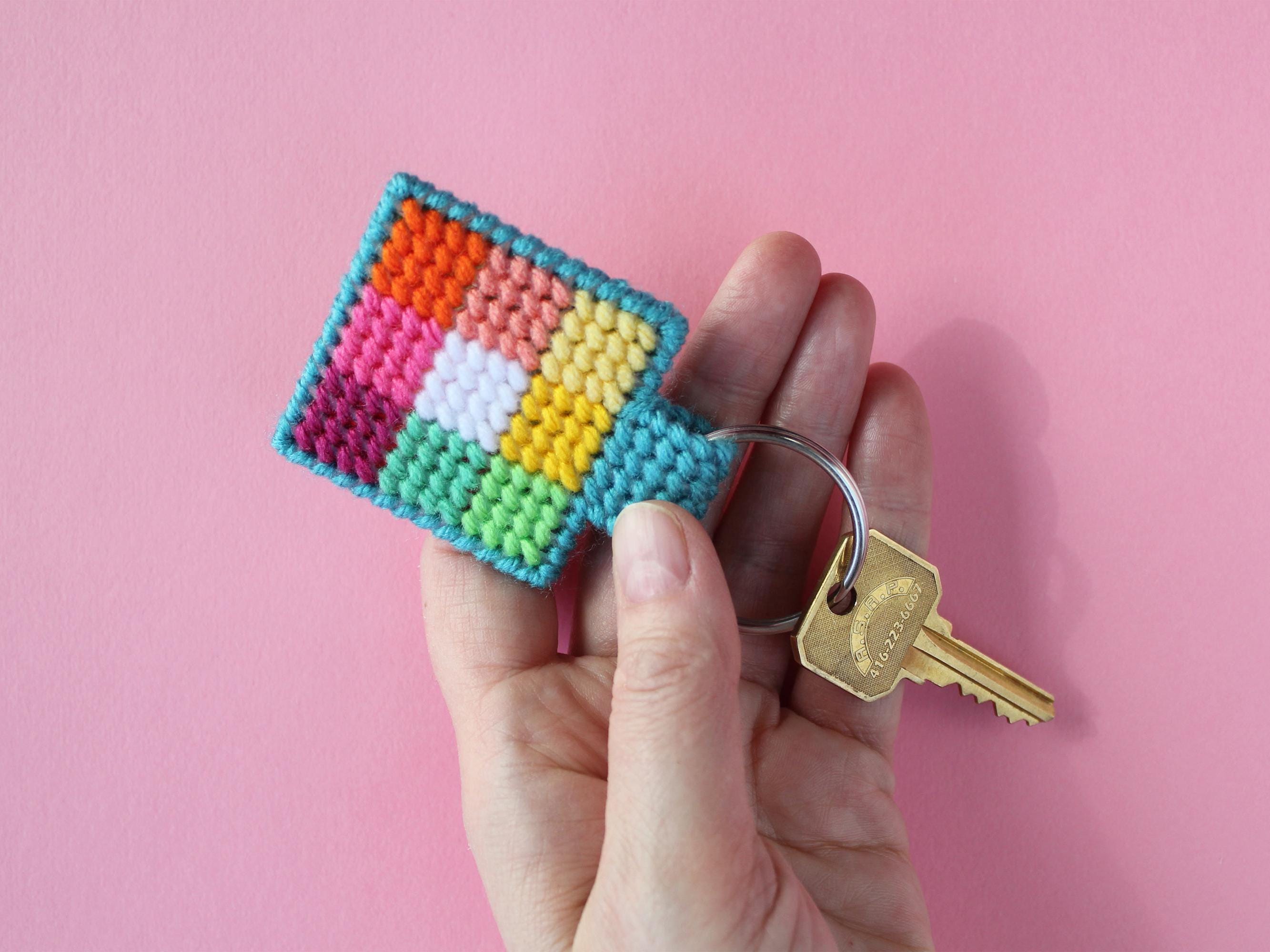 Colour Theory Keychain - Plastic Canvas Needlepoint Kit - Beginner Kit ...
