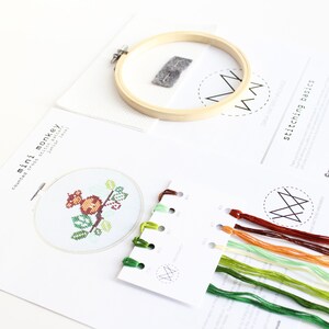 Mini Monkey - Modern Kids Counted Cross Stitch Kit - Easy Beginner ...