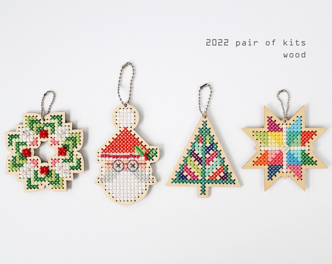 2023 Holiday Ornament WOOD Mix N' Match Pair Holiday Ornament Kit Easy ...