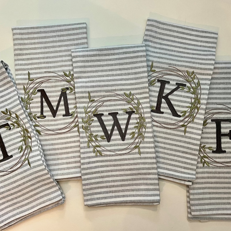 Monogram Dish Towel - Etsy