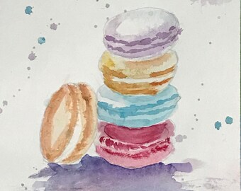 Macarons painting | Etsy