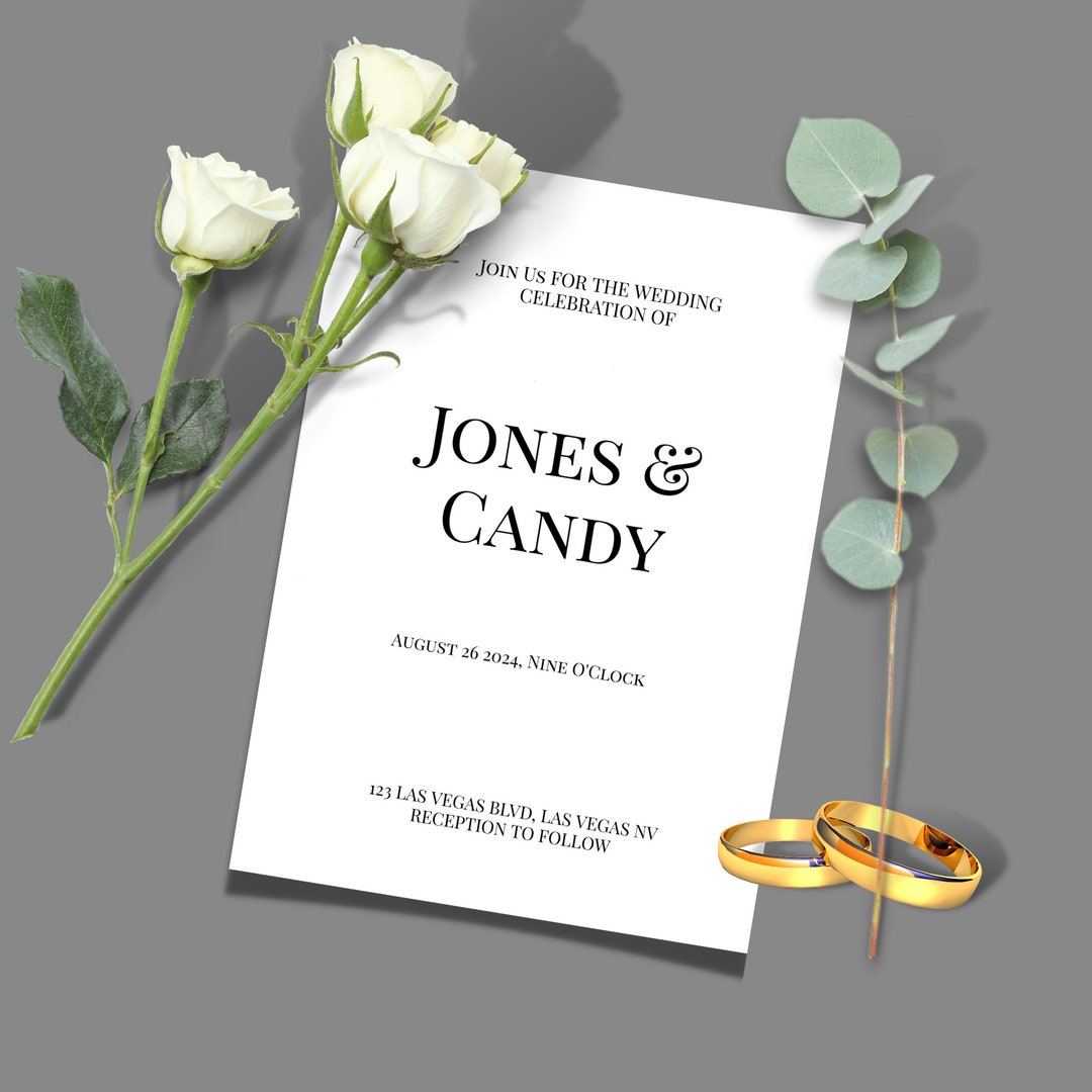 Simple Wedding Invitation Template, Printable, Edit With Templett ...