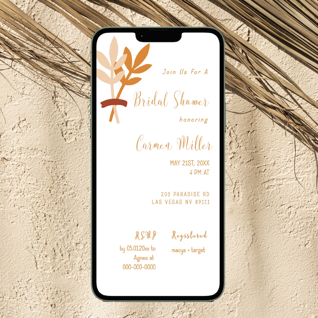 Paperless Invitations Evite Bridal Showe Invitations - Etsy