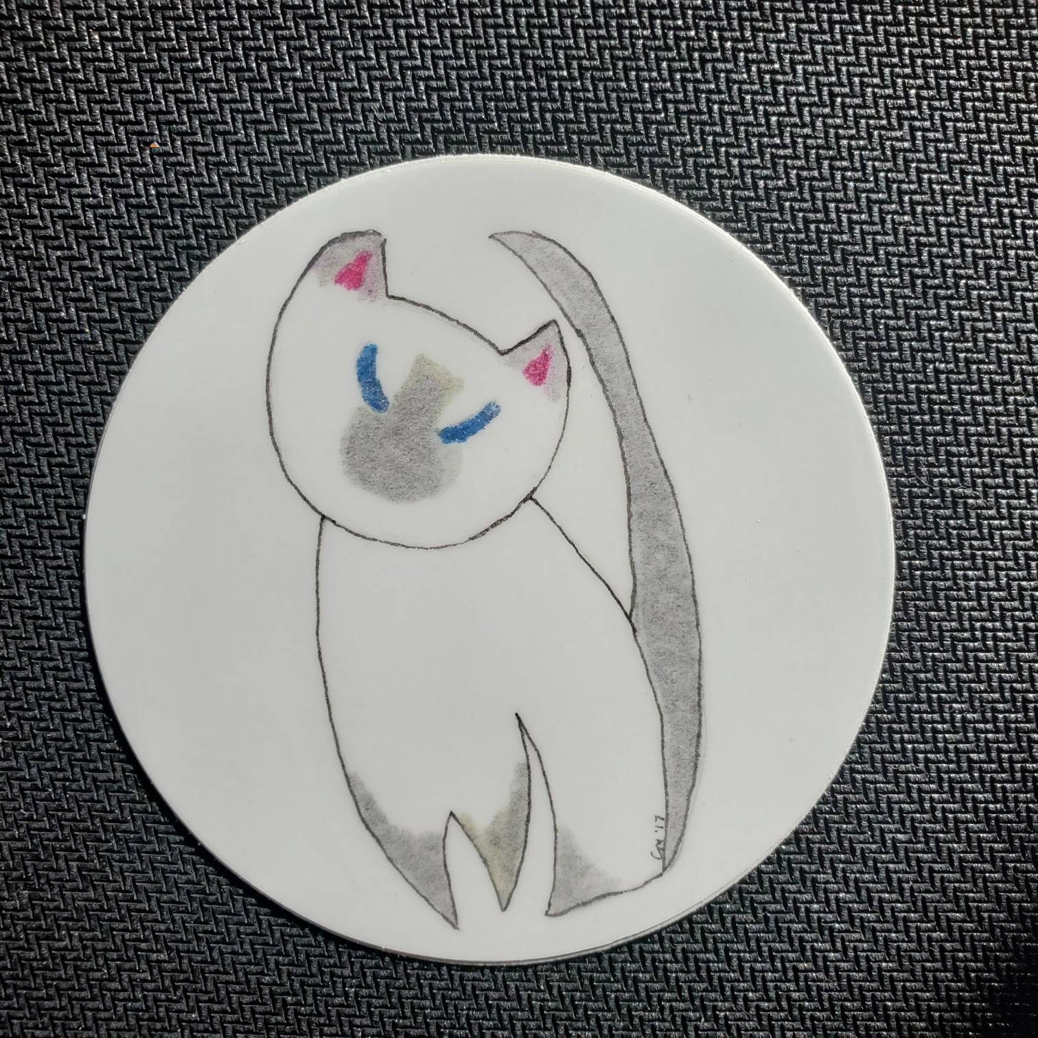 Behemoth Cat, Siamese Cat, Cute Bear, and Le Lapin Rabbit 3 X 3 Circle ...