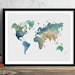 World Map Watercolor Illustration Art Print Large Map Print | Etsy