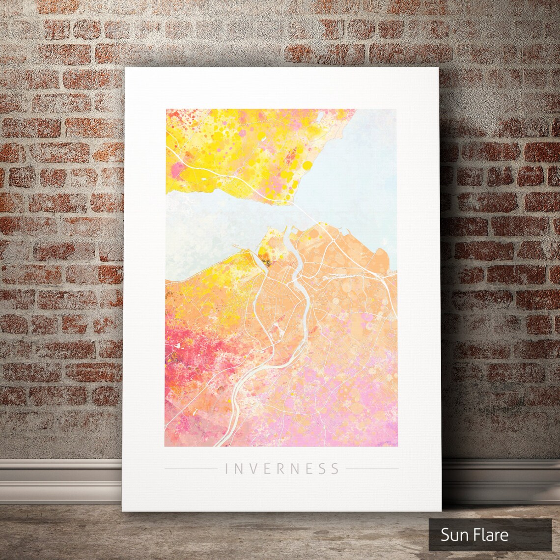 Inverness Map - City Street Map of Inverness, England - Art Print ...