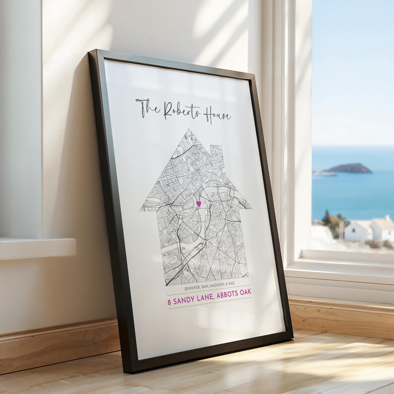Personalised New Home Gift | Custom Map Print, Housewarming Present for ...