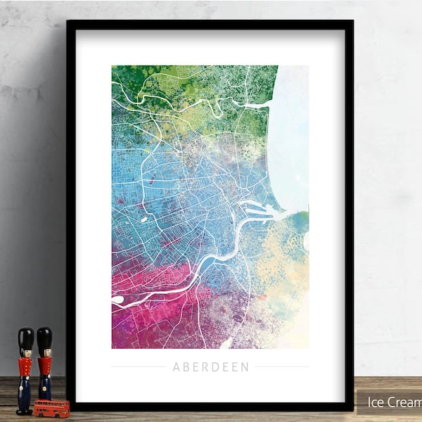 Aberdeen Map Art - Etsy UK