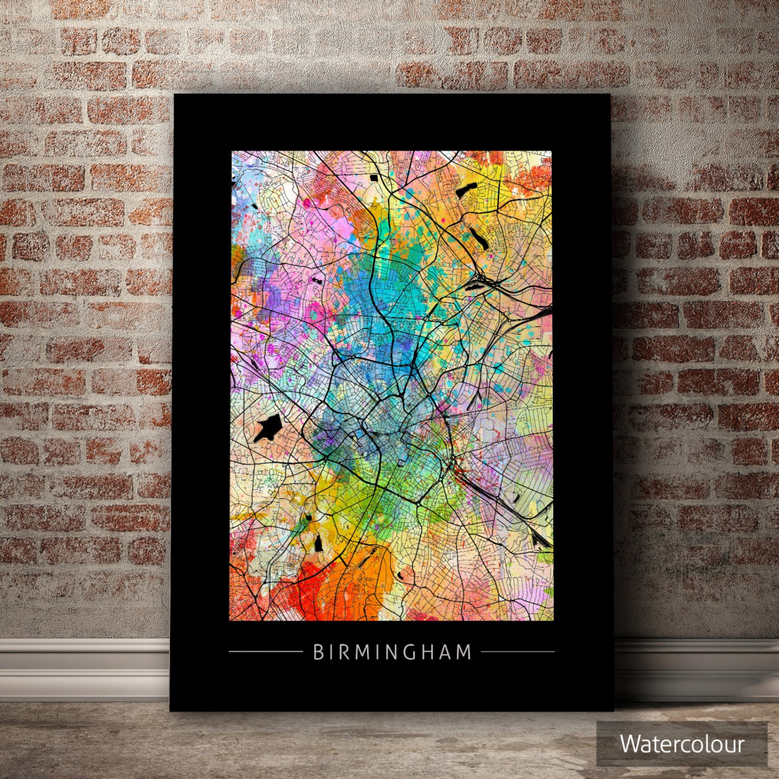 Birmingham Map City Street Map of Birmingham England UK - Etsy