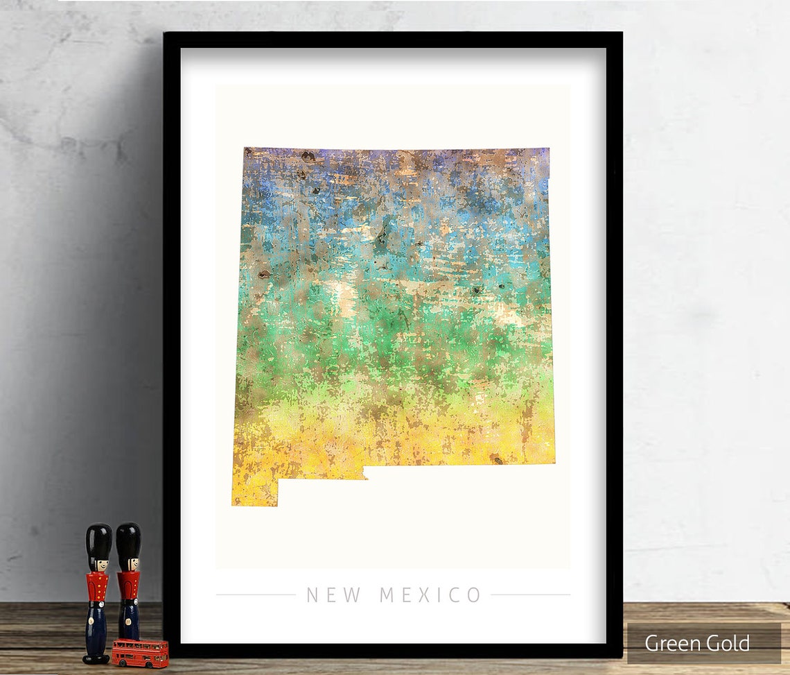 New Mexico Map State Map of New Mexico Art Print - Etsy