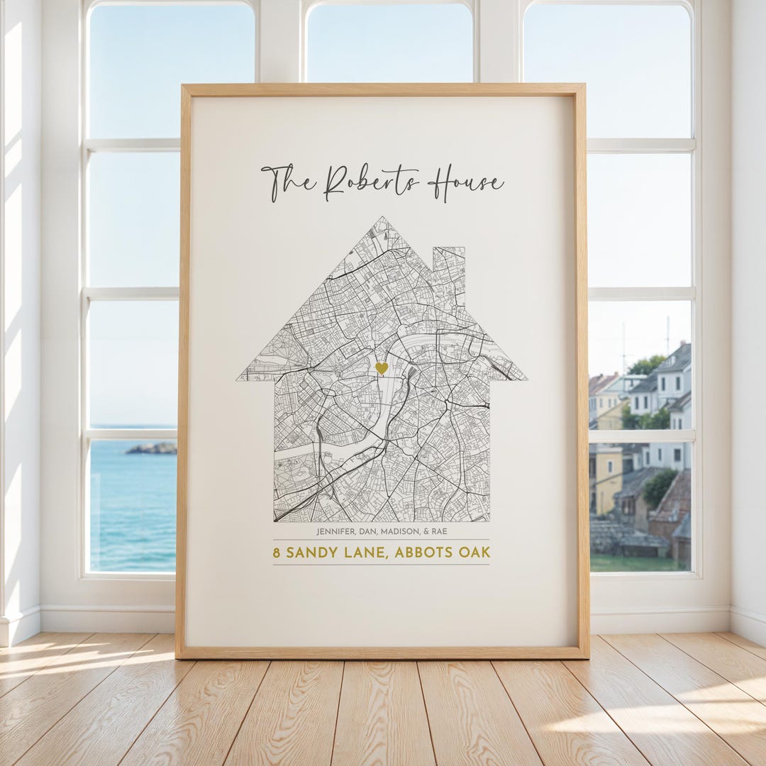 Personalised New Home Gift | Custom Map Print, Housewarming Present for ...