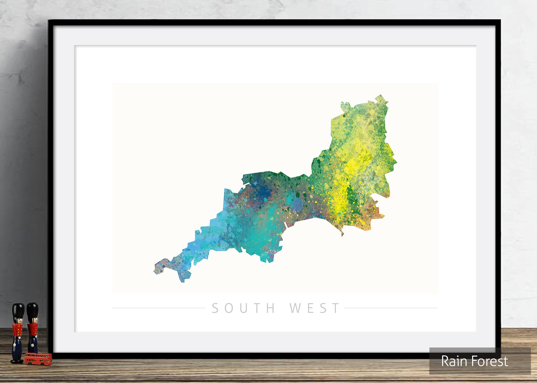 South West Map County Map of South West England Art Print - Etsy UK