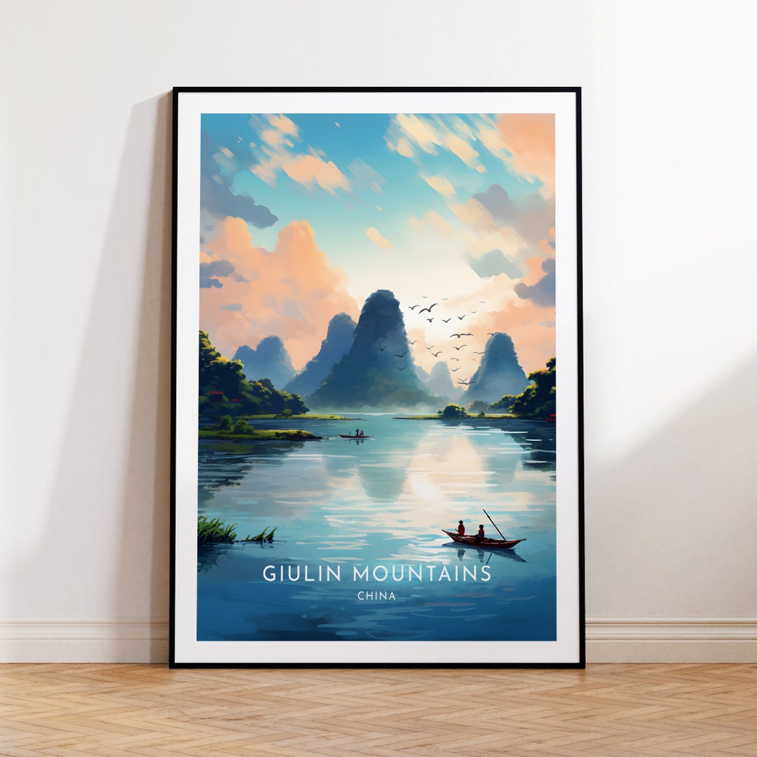 Giulin Mountains Travel Print - China, Guangxi, Giulin Mountains Poster ...