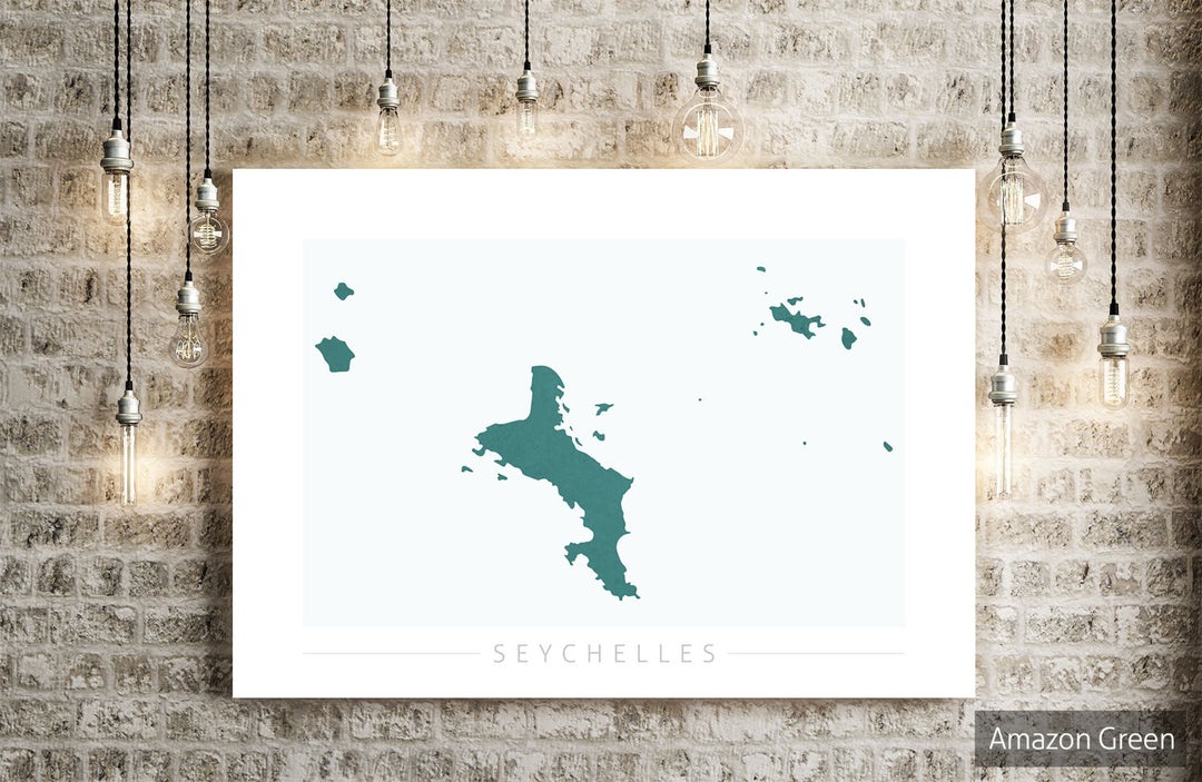 Seychelles Map - Country Map of Seychelles - Art Print Watercolor ...