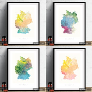 Germany Map - Country Map of Germany - Art Print Watercolor ...