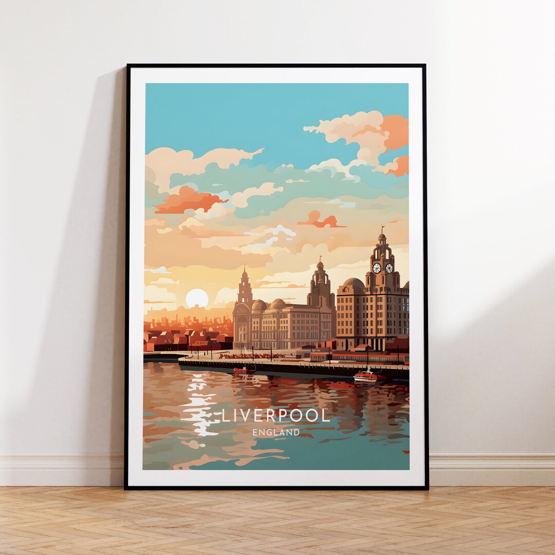 Liverpool Travel Print - England, Liverpool Poster, Home Decor, Gift ...