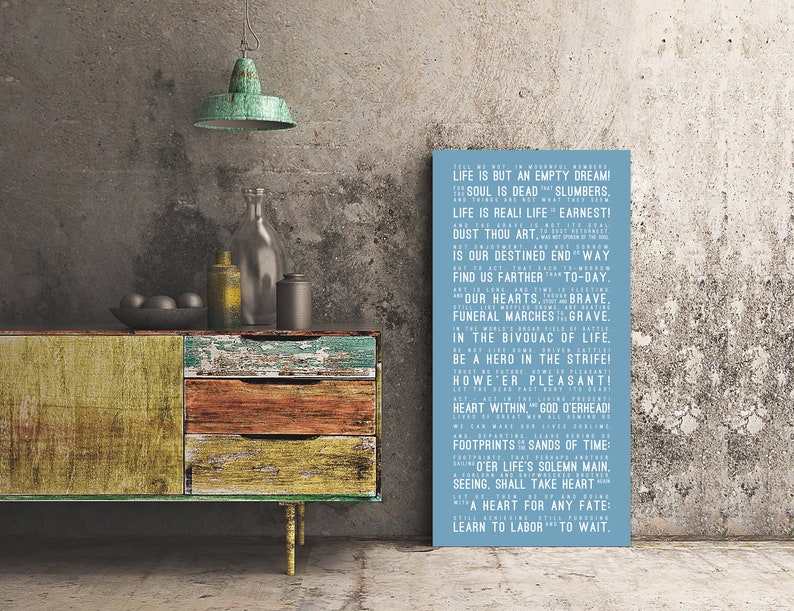 A PSALM OF LIFE Print Henry Wadsworth Longfellow Poem - Etsy