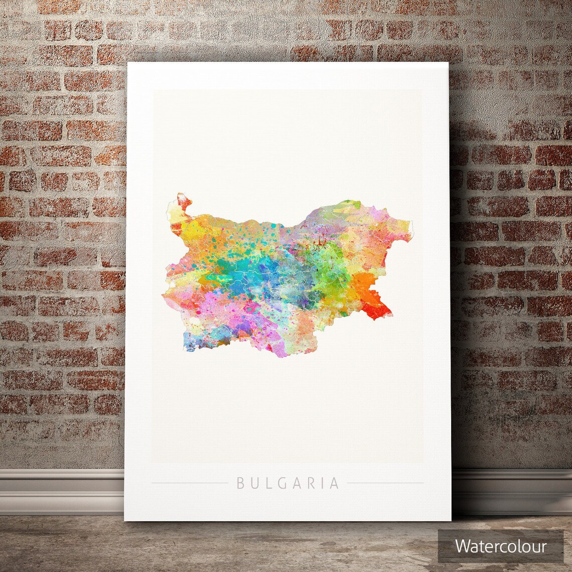 Bulgaria Map - Country Map of Bulgaria - Art Print Watercolor ...