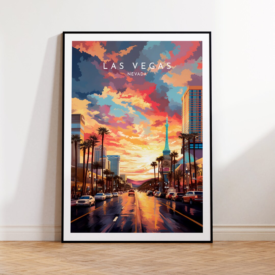 Las Vegas Travel Print - United States, Nevada Poster, Home Decor, Gift ...