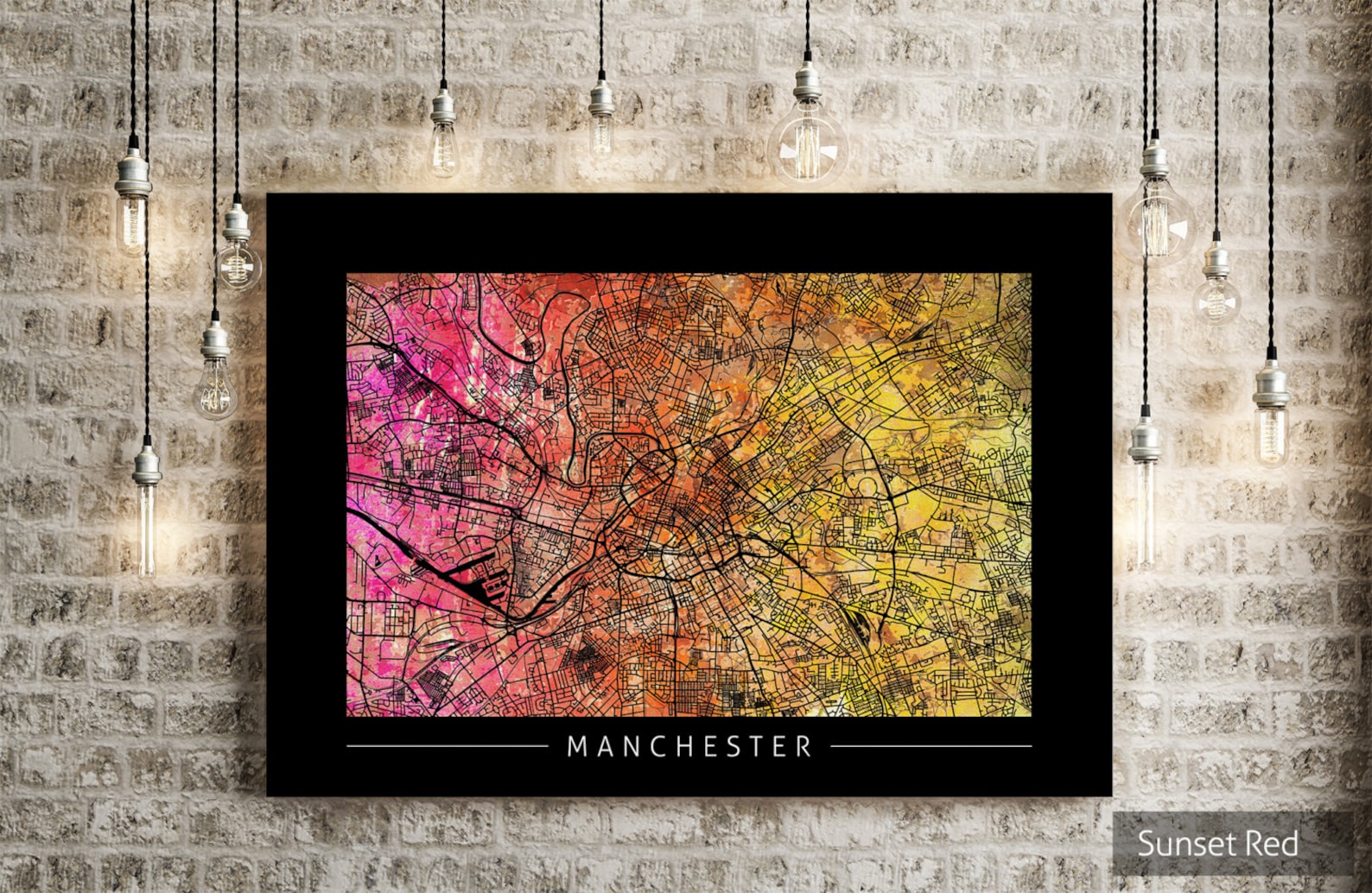 Manchester Map City Street Map of Manchester England Art - Etsy