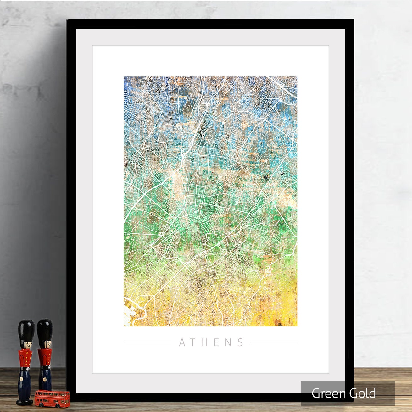 Athens Map City Street Map of Athens Greece Art Print - Etsy
