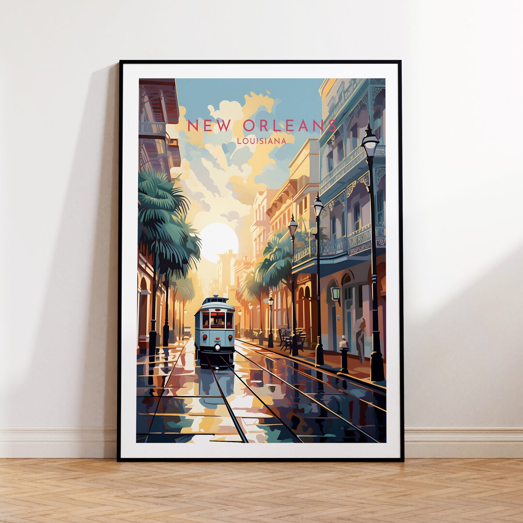New Orleans Travel Print - United States, Louisiana Poster, Home Decor ...
