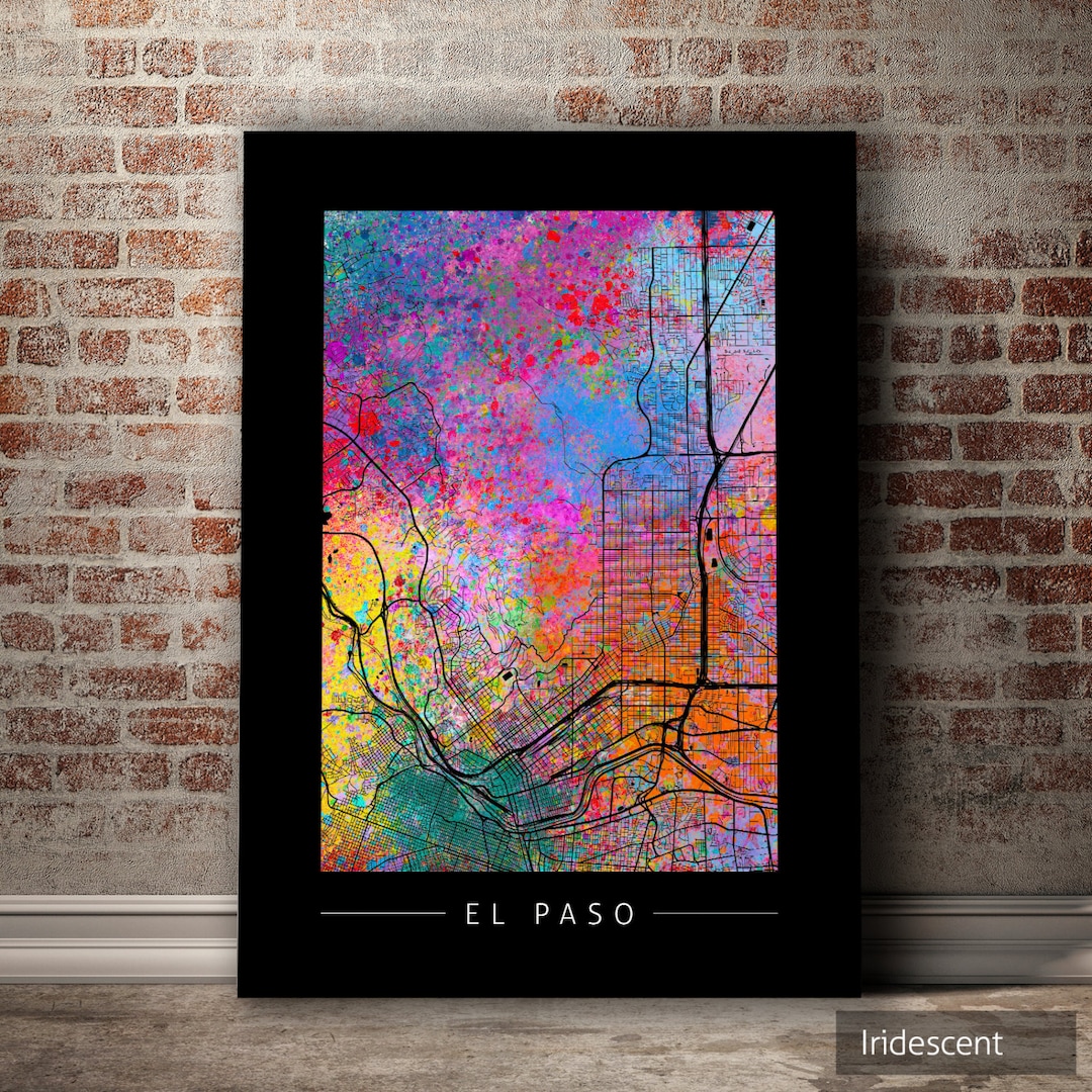 El Paso Texas Map - City Street Map of El Paso USA - Texas Map - Art ...
