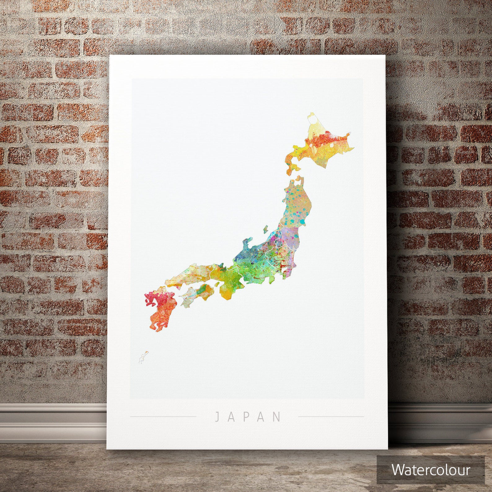 Japan Map Country Map of Japan Art Print Watercolor - Etsy