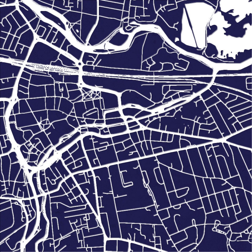 Reading Map City Street Map of Reading England Art Print - Etsy