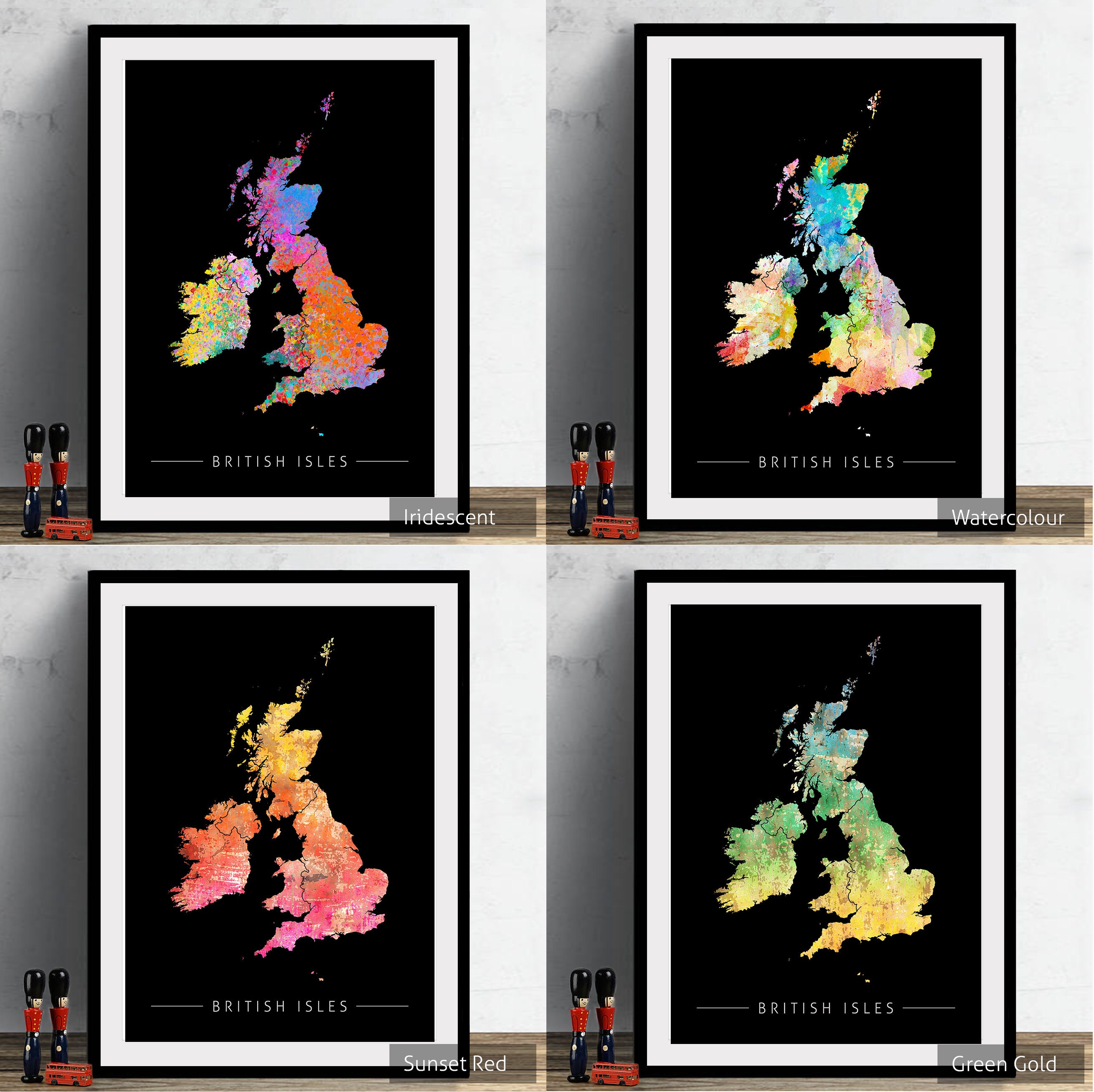 Britain & Ireland UK Map - Country Map of British Isles - Art Print ...