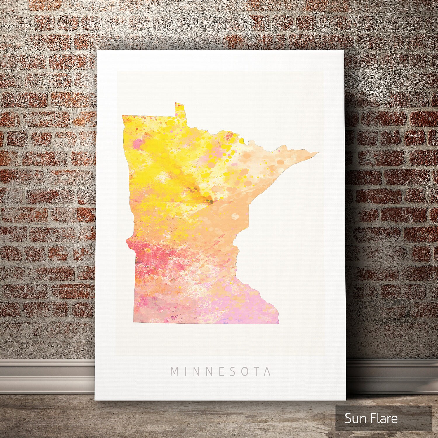 Minnesota Map State Map of Minnesota Art Print Watercolor - Etsy