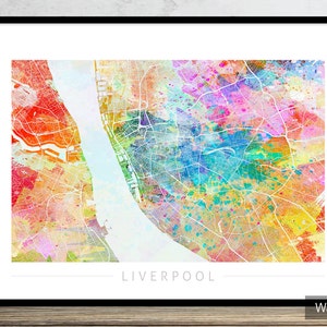 Liverpool Map - City Street Map of Liverpool England UK - Art Print ...