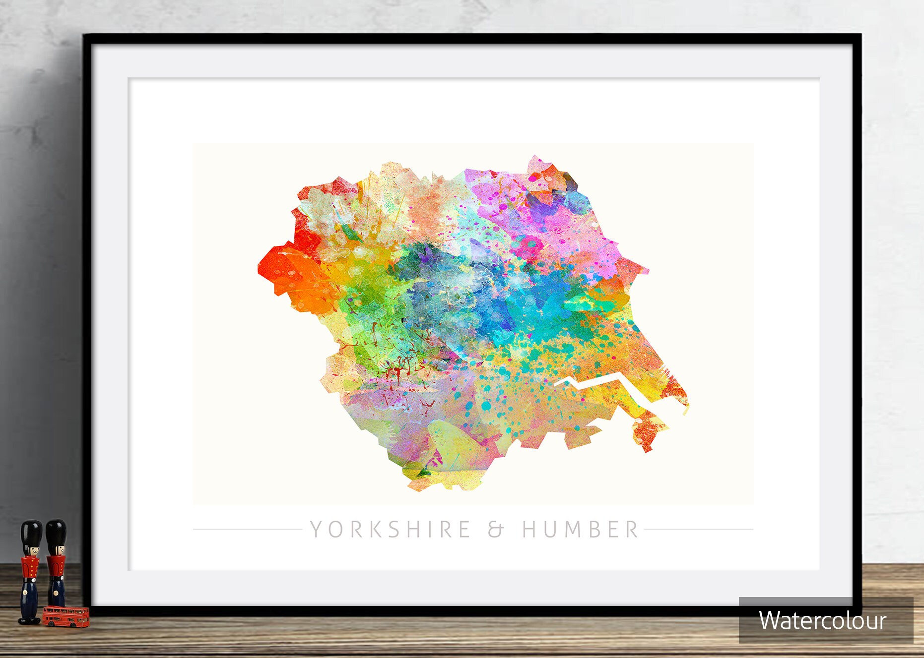 Yorkshire & Humber Map County Map of Yorkshire Humber - Etsy